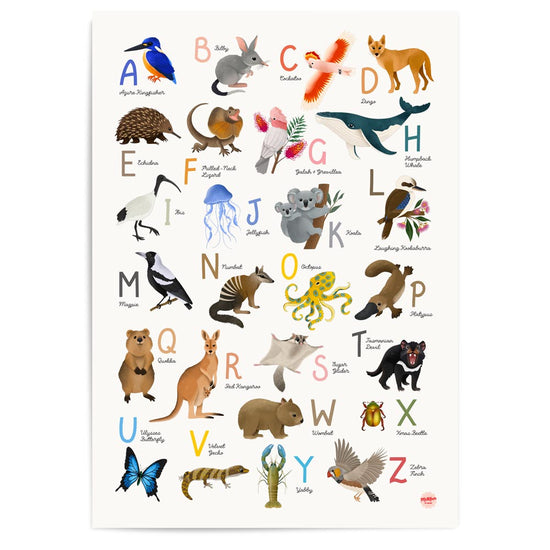 Australian Animals Alphabet | Fine Art Print – Milkbar Studio